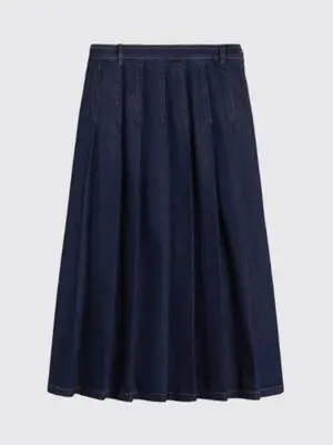 Max Mara Pleated Skirt In Cotton