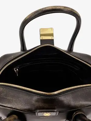 GOLDEN GOOSE Vita Vintage Leather Crossbody Bag - Black