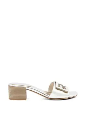 Fendi Slide Vitello Lamin+ff Vit.lam - Silver