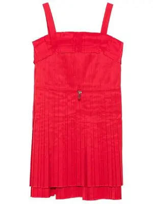 Fendi Pleated Mini Dress - Red