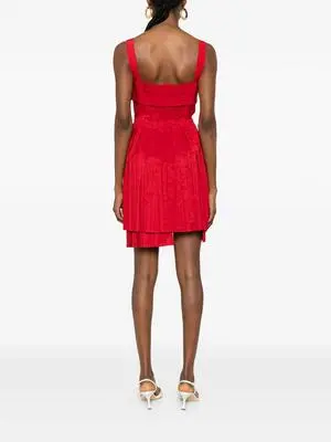 Fendi Pleated Mini Dress - Red