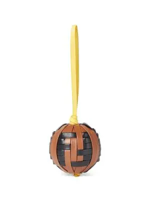 Fendi Ff Sphera Woven Leather Charm - Black