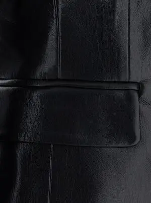 Andamane Zefira' Black Jacket With Notched Revers And Crop Design In Eco-leather For - Multicolor