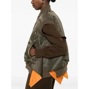 Sacai Rib Knit Detail Asymmetric Hem Vest