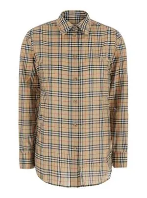 Burberry Straight Hem Shirts For Women