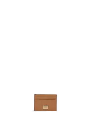 Dolce & Gabbana Caramel Dauphine Calf Leather Card Holder - Multicolor