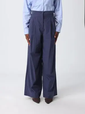 Max Mara Cotton Palazzo Trousers - Blue