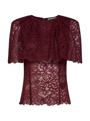 SELF-PORTRAIT Self Portrait Women Burgundy Lace Cape Top Multicolor