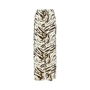 GANNI Zebra-striped Satin Trousers - Multicolor