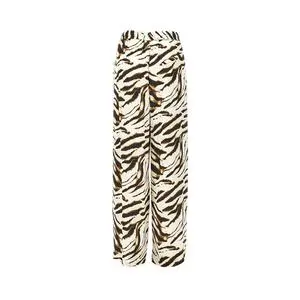 GANNI Zebra-striped Satin Trousers - Multicolor