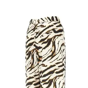 GANNI Zebra-striped Satin Trousers - Multicolor