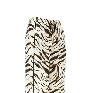GANNI Zebra-striped Satin Trousers