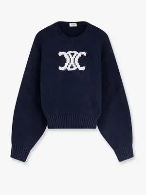 Celine Triomphe Cotton Blend Sweater - Multicolor