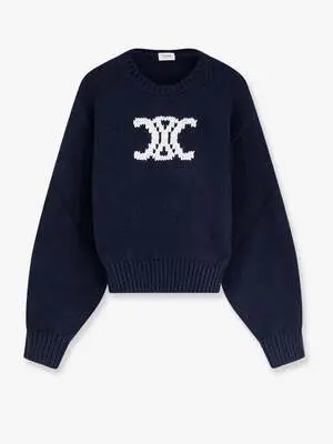 Celine Triomphe Cotton Blend Sweater - Multicolor