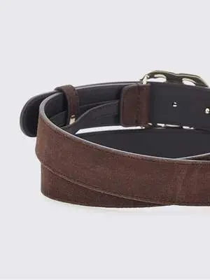 Gucci Gg Marmont Slim Suede Belt With Gg Buckle - Brown