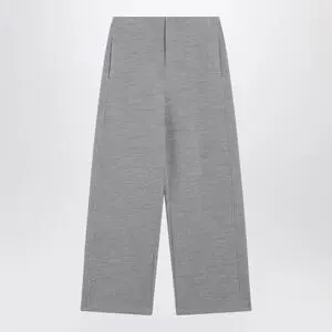 Max Mara Grey Wool-cotton Blend Trousers