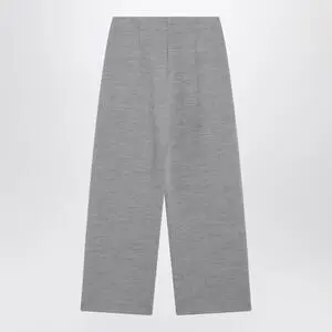 Max Mara Grey Wool-cotton Blend Trousers