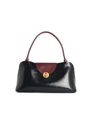 Versace East/west 'vivian' And Brown Leather Shoulder Bag - Black