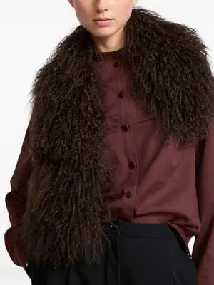 YVES SALOMON Scarf Long Hair Lamb - Brown