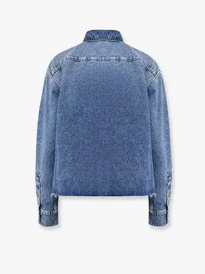 Miu Miu Denim Shirt With Logo Patch