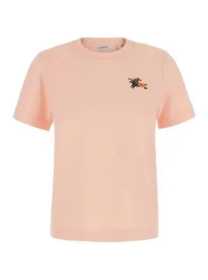 Burberry Cotton T-shirt With Embroidered Ekd Logo - Multicolor