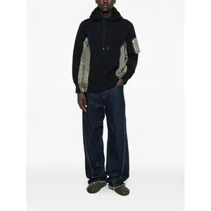 Sacai Panelled Hoodie With Sleeve Pocket