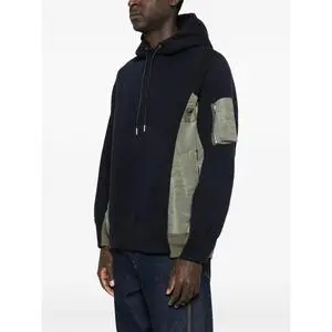 Sacai Panelled Hoodie With Sleeve Pocket