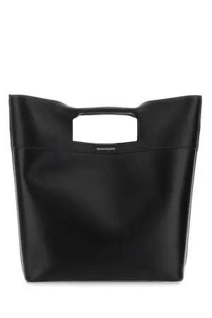 Alexander McQueen Leather The Square Bow Shopping Bag - Black