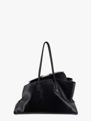 Attico La Passeggiata Leather Shoulder Bag - Black