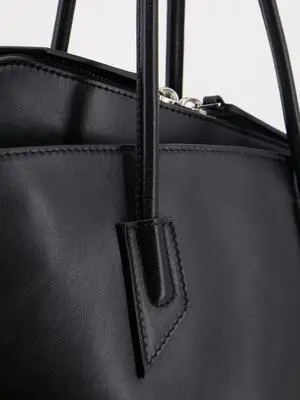 Attico La Passeggiata Leather Shoulder Bag - Black