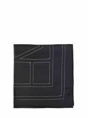 TOTEME Black Silk Embroidered Monogram Scarf - Multicolor