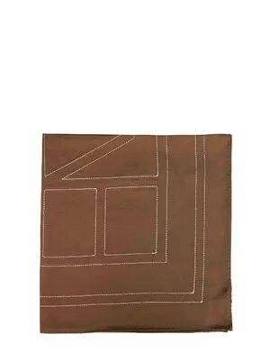 TOTEME Mocha Silk Embroidered Monogram Scarf - Multicolor