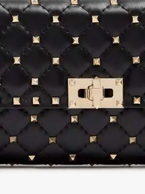 Valentino Garavani Rockstud Spike Leather Shoulder Bag With Iconic All-over Studs - Multicolor