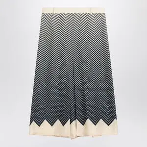 Valentino Garavani Patterned Silk Skirt - Blue