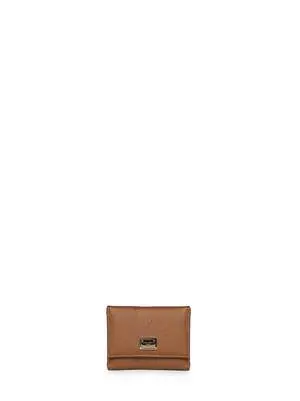 Dolce & Gabbana Caramel Dauphine Leather French Flap Wallet - Multicolor