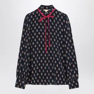 Valentino Garavani Silk Shirt With Paisley Print - Blue