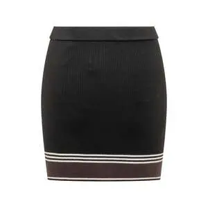 Amiri Ma Stripe Mini Skirt - Black