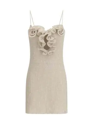 Magda Butrym Sleeveless Crêpe Beach Mini Dress - Cream