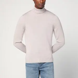 DRUMOHR Greige Wool Turtleneck Sweater - White