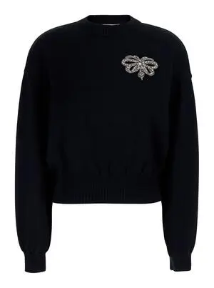 Givenchy Crystal-embellished Wool And Cotton Blend Crew Neck Sweater - Multicolor