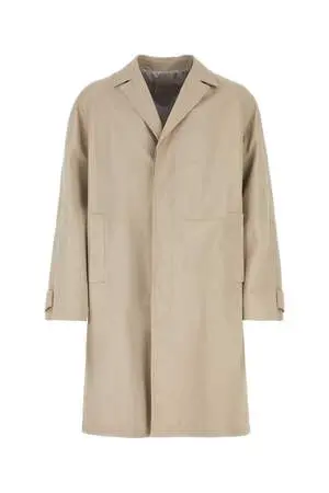 Prada Sand Nappa Leather Coat - Brown