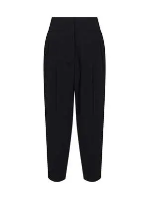 TOTEME Black Viscose And Wool Balloon Trousers - Multicolor