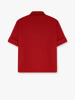 Miu Miu Polo Shirt With Lettering Logo Patch