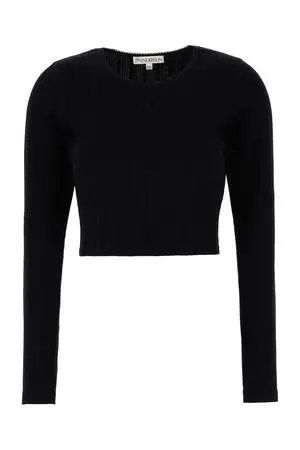 JW Anderson Ribbed Cropped Long Sleeve Top - Multicolor