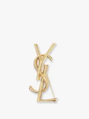 Saint Laurent Brass Serpente Brooch - Multicolor