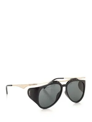 Saint Laurent Amelia Aviator Sunglasses - Black