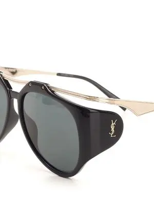 Saint Laurent Amelia Aviator Sunglasses - Black