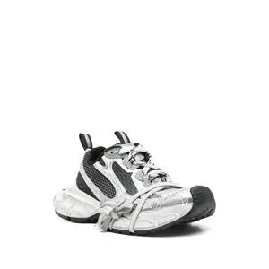 Balenciaga Metallic Trainers - Silver