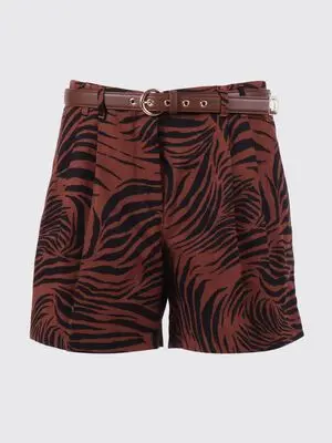 Max Mara Linen Shorts With Animal Print - Brown