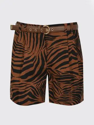 Max Mara Linen Shorts With Animal Print